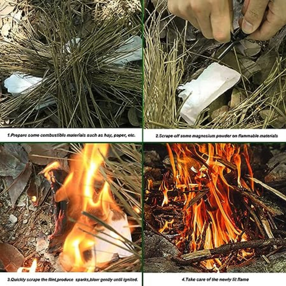 Fire Starter Magnesium Flint Rod Stone Fire Starter Lighter Emergency