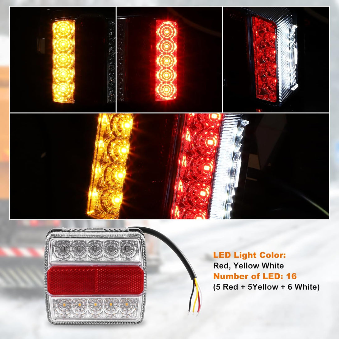 2X Submersible/Waterproof 26 LED Stop Tail Lights Kit Boat Truck Trail