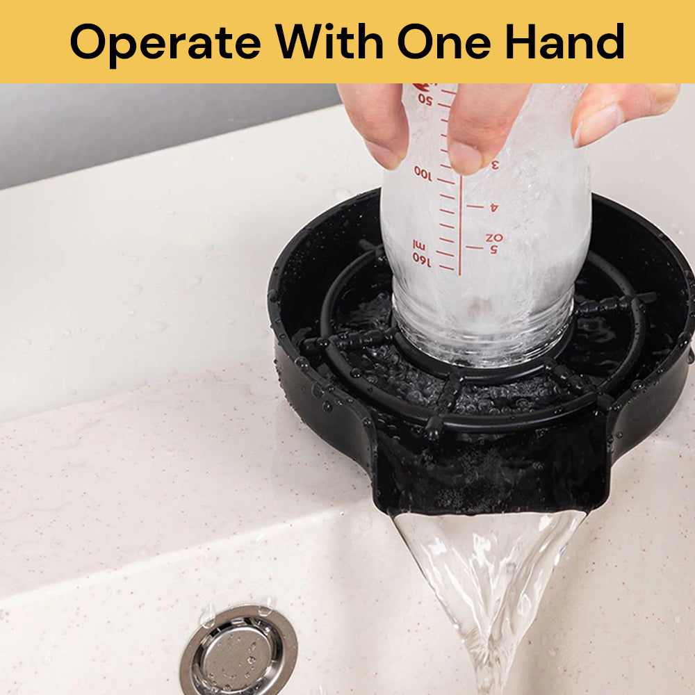 Automatic Cup Washer - Hands-Free Cleaning, Black