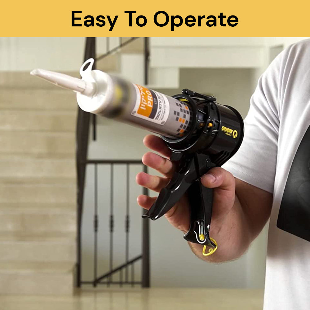 Siligun Compact Caulk Gun - Precision Application, Drip-Free