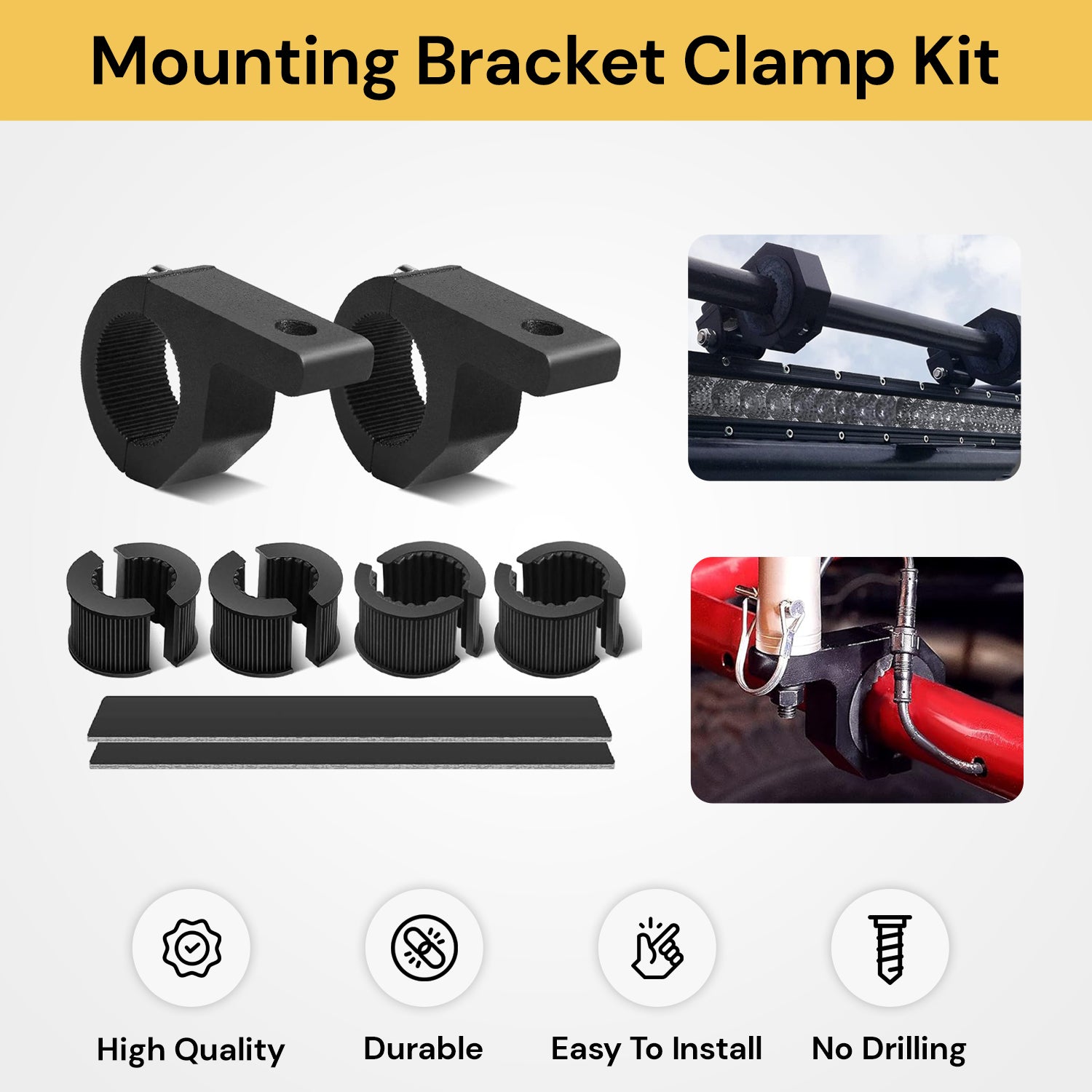 LED Light Bar Mounting Bracket Clamp Kit