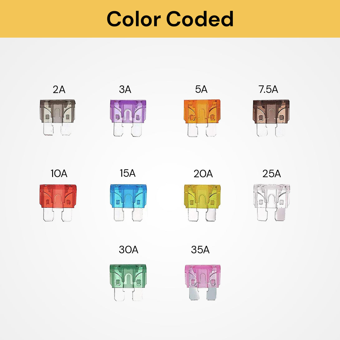100PCs 2A-35A Assorted Fuses Kit