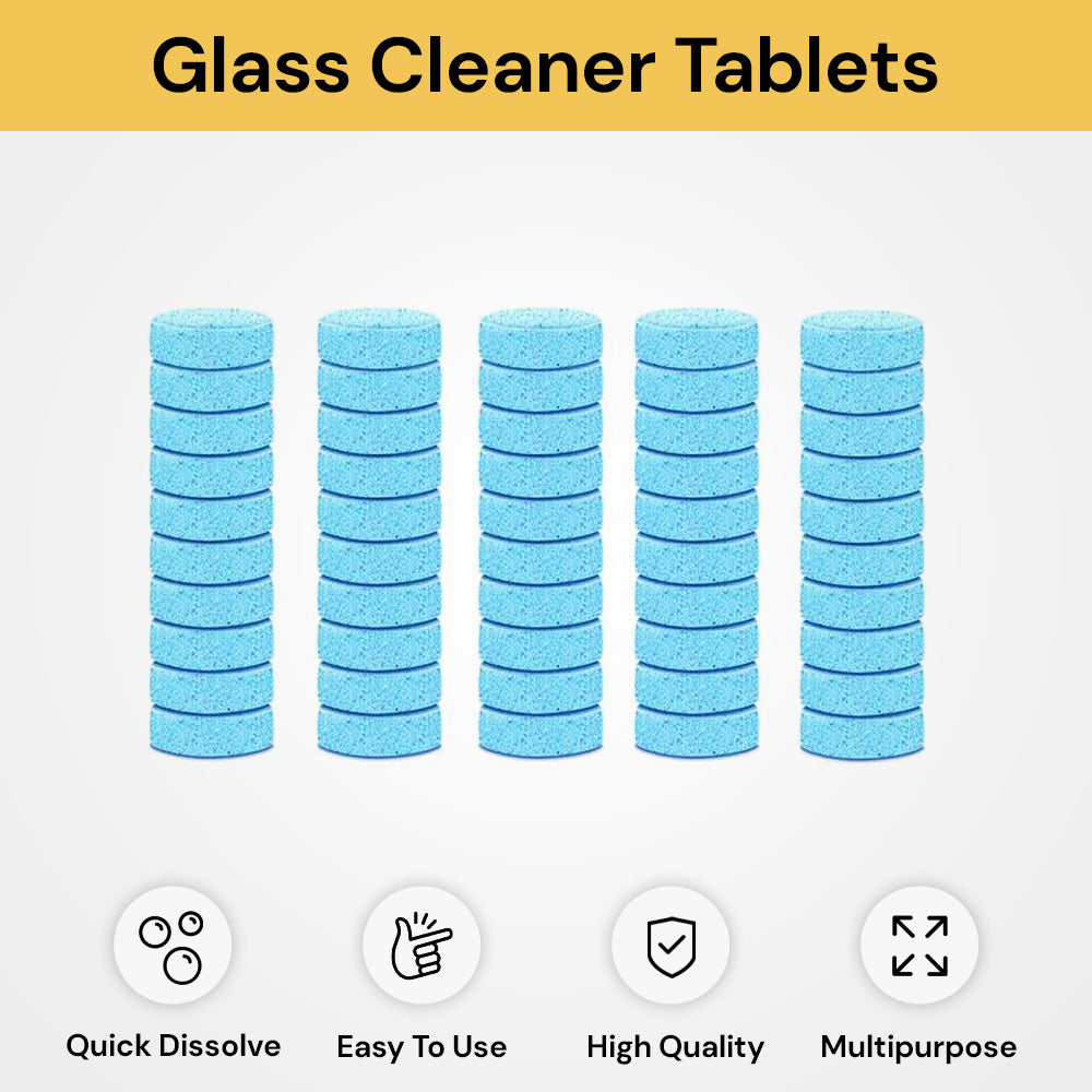 50pcs Windshield Glass Cleaner Tablets - Blue
