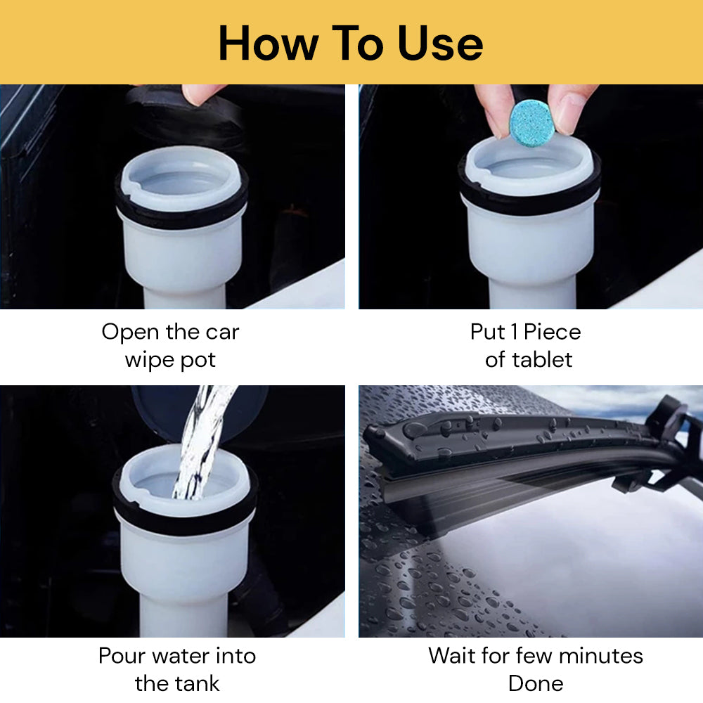 50pcs Windshield Glass Cleaner Tablets - Blue