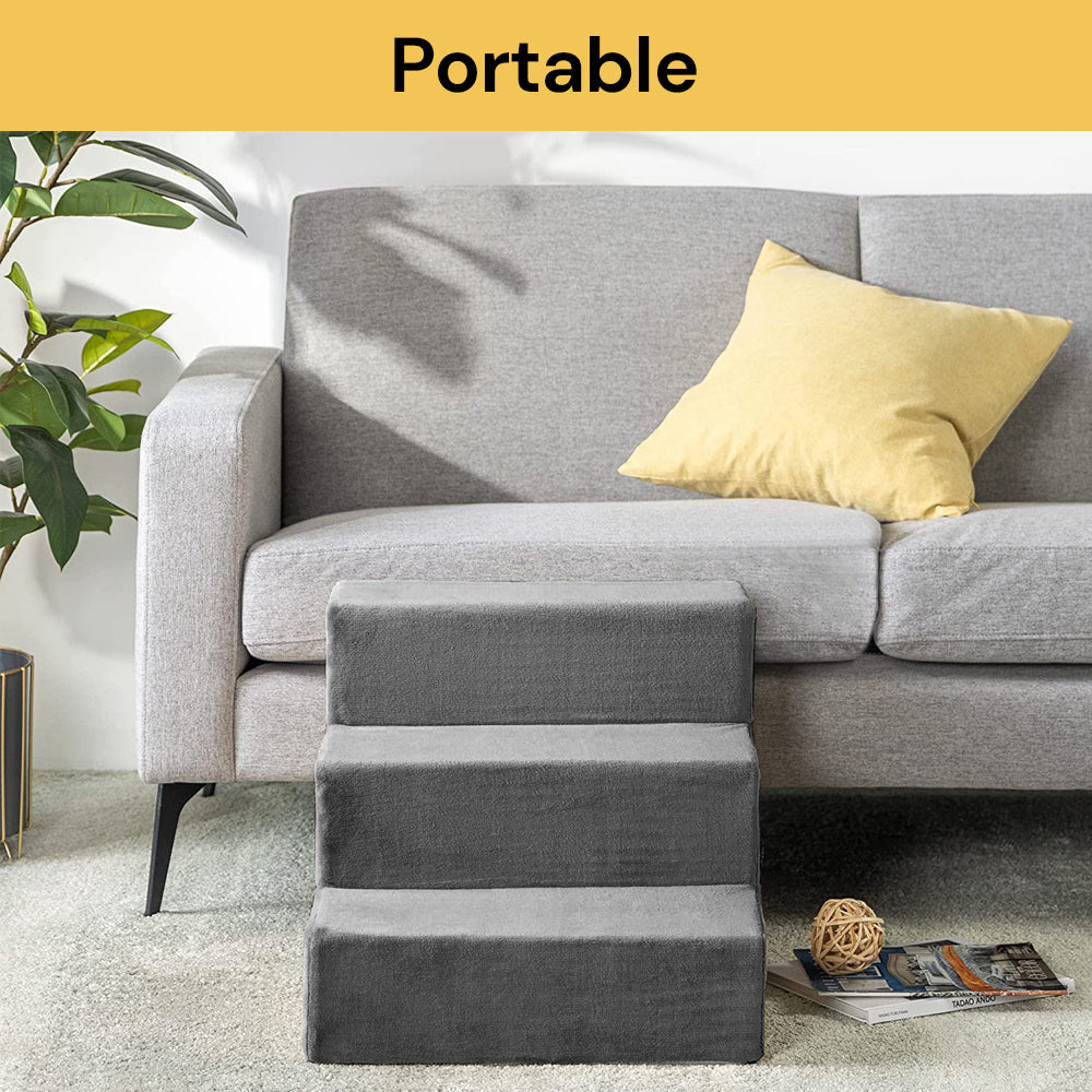 3 Steps Pet Stairs Ramp - Portable, Anti-Slip