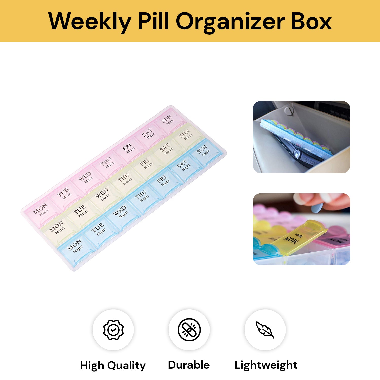 Weekly Pill Organizer Box