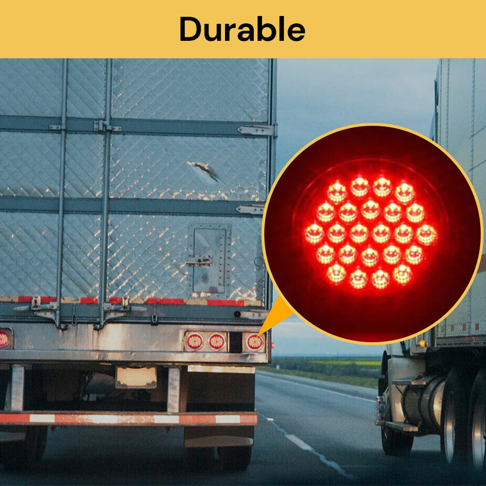 2pcs Round LED Tail Lights - Enhanced Visibility,Black, Red