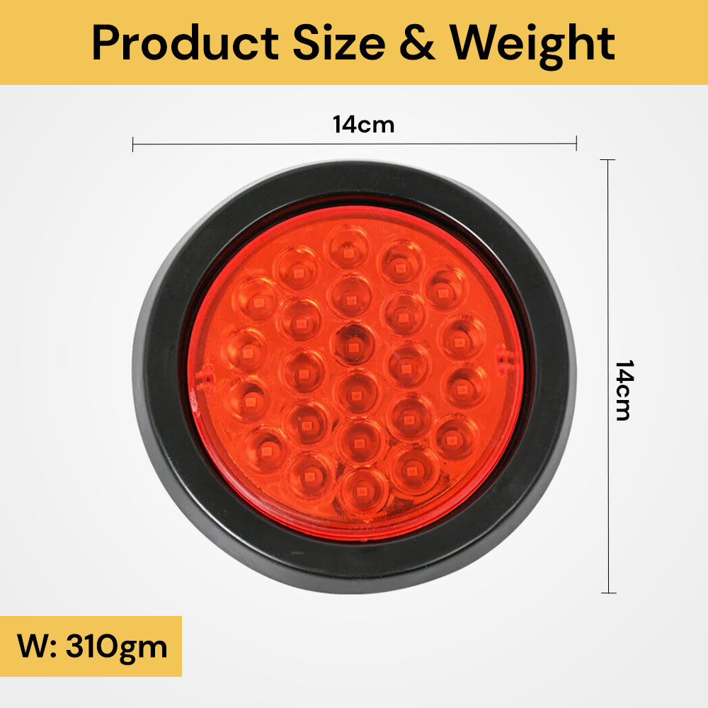 2pcs Round LED Tail Lights - Enhanced Visibility,Black, Red