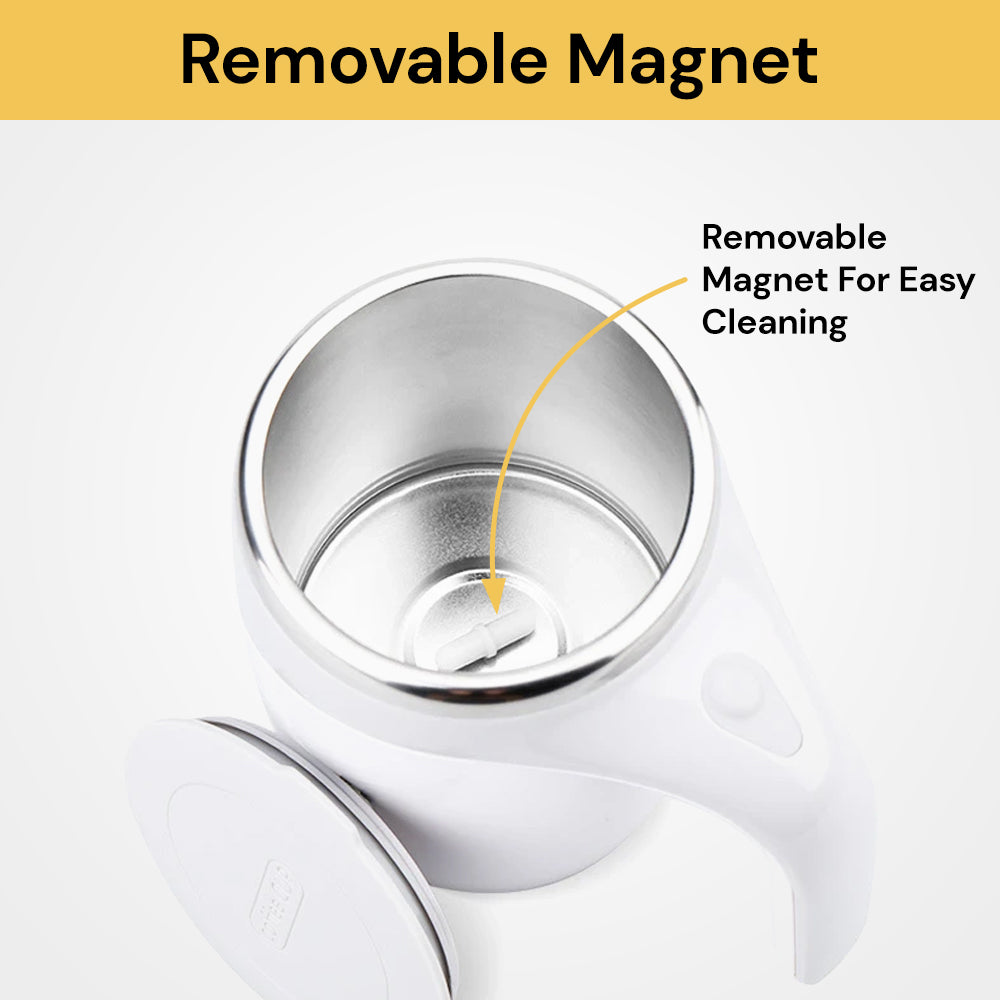 Automatic Magnetic Stirring Cup - Self-Stirring, White, Grey