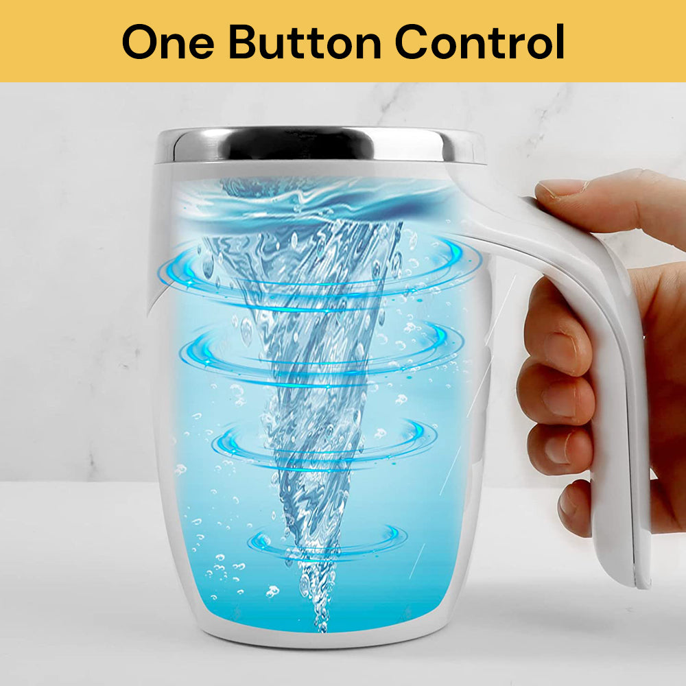 Automatic Magnetic Stirring Cup - Self-Stirring, White, Grey