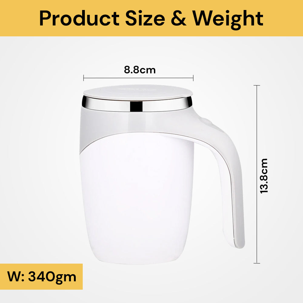 Automatic Magnetic Stirring Cup - Self-Stirring, White, Grey
