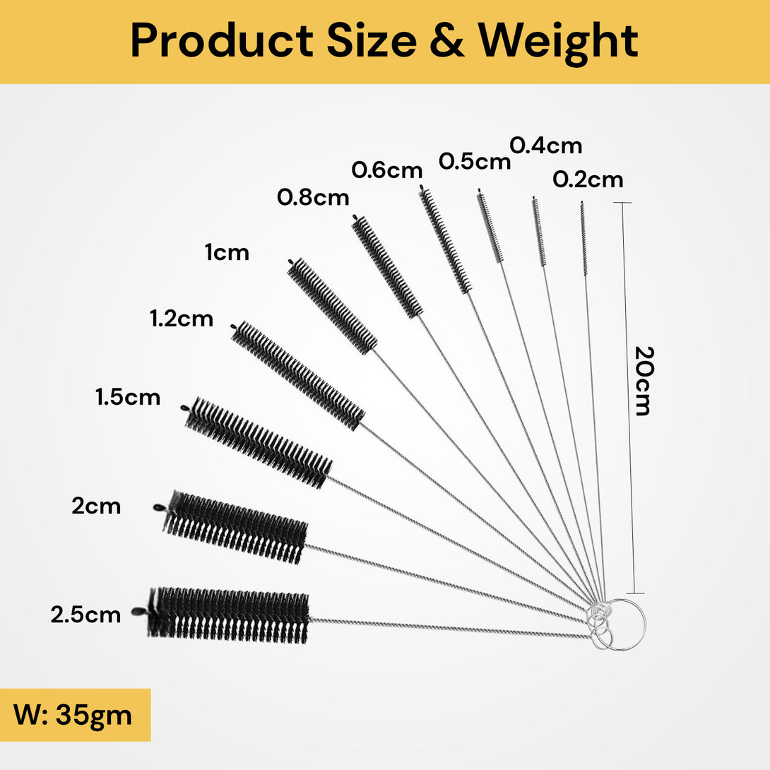 10PCs Nylon Long Straw Brushes
