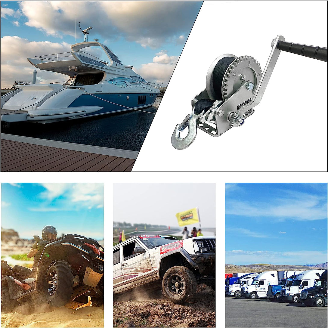 1200lbs Hand Winch - Heavy-Duty Portable Crank