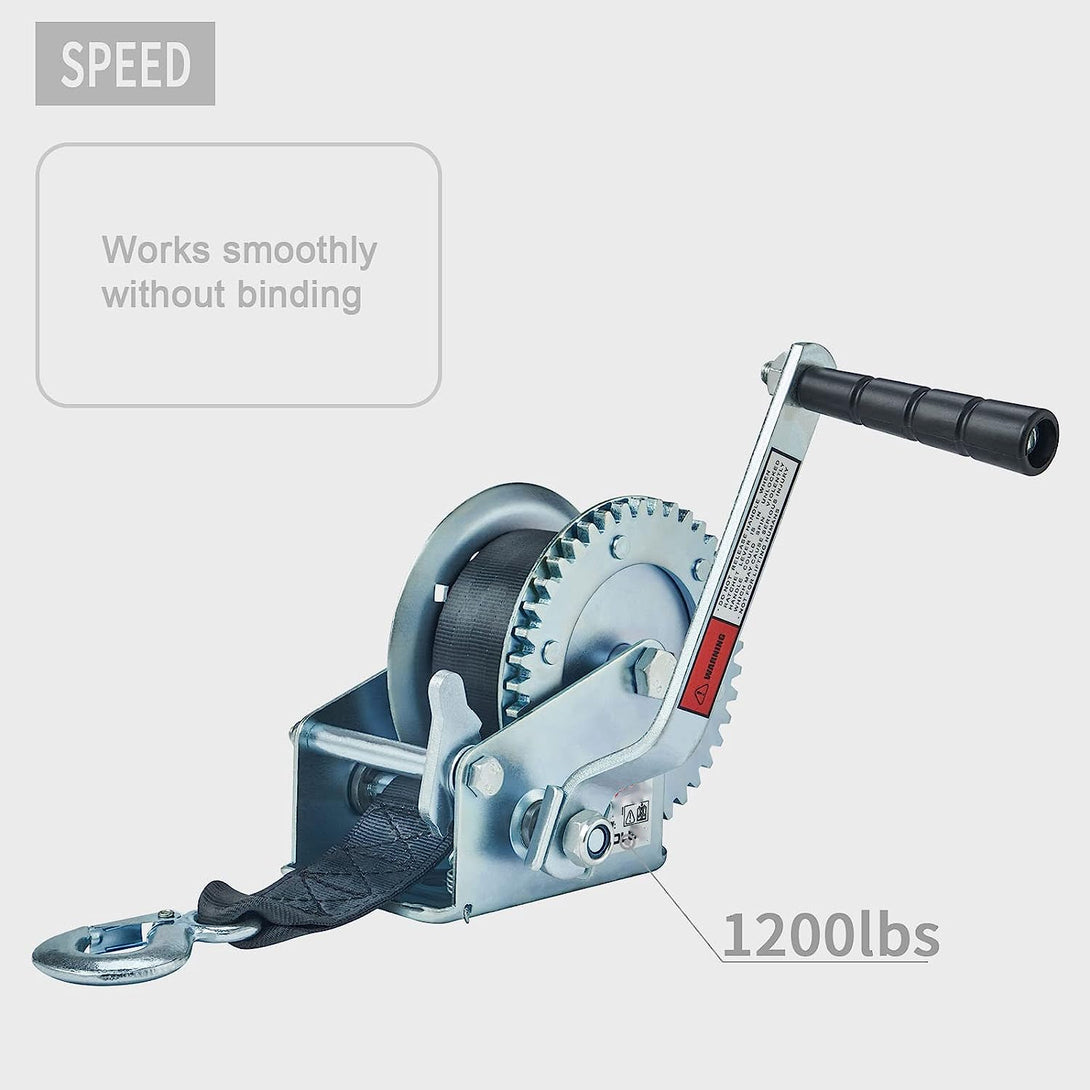 1200lbs Hand Winch - Heavy-Duty Portable Crank