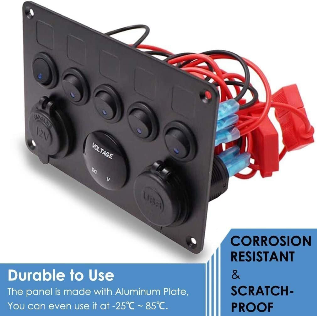 5-Gang 12V Switch Rocker Panel: Control with Ease