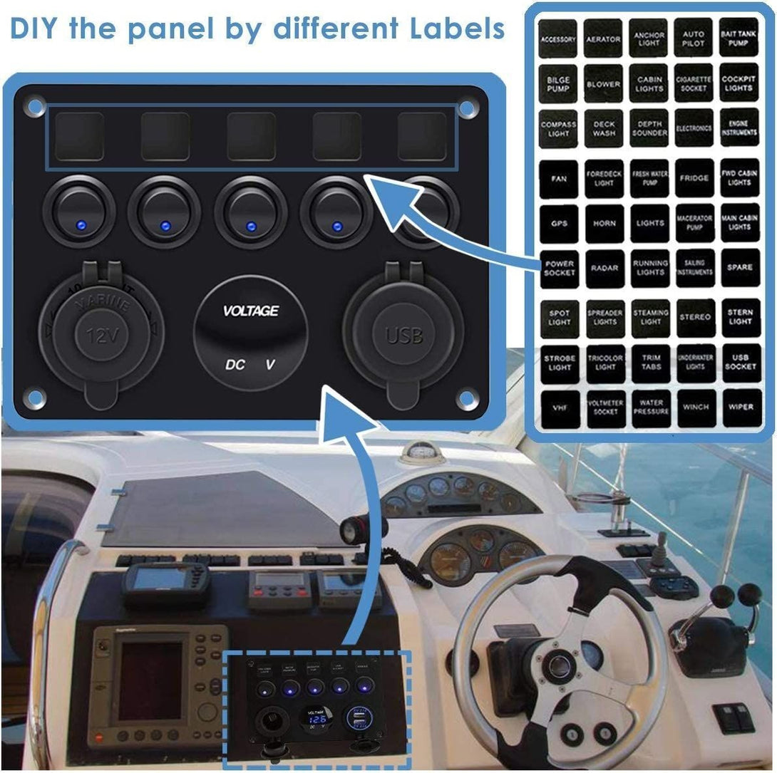 5-Gang 12V Switch Rocker Panel: Control with Ease